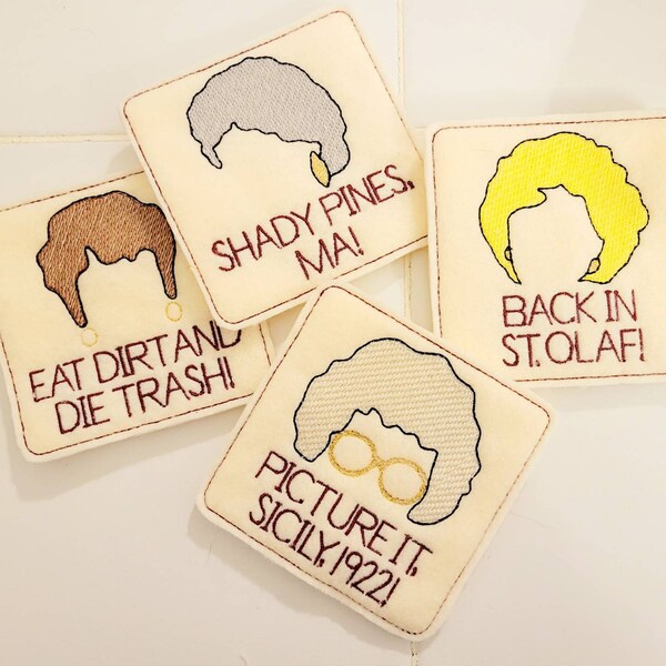 Golden Ladies Coaster Embroidery Design DIGITAL DOWNLOAD Machine ...