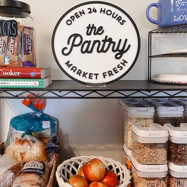 THE PANTRY Sign - 11" Round Wooden Sign - Etsy
