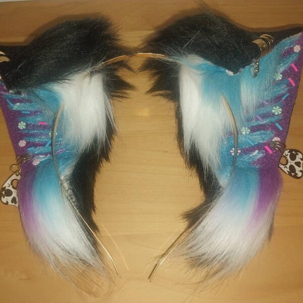 Gothic Pentagram Cat Ears Cosplay Ears Accessories Made of Faux Fur MTO ...