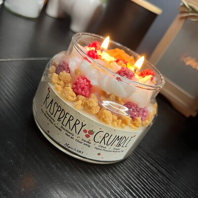 Raspberry Crumble Candle, Cake Candle, Sprinkles Candle, Customized ...