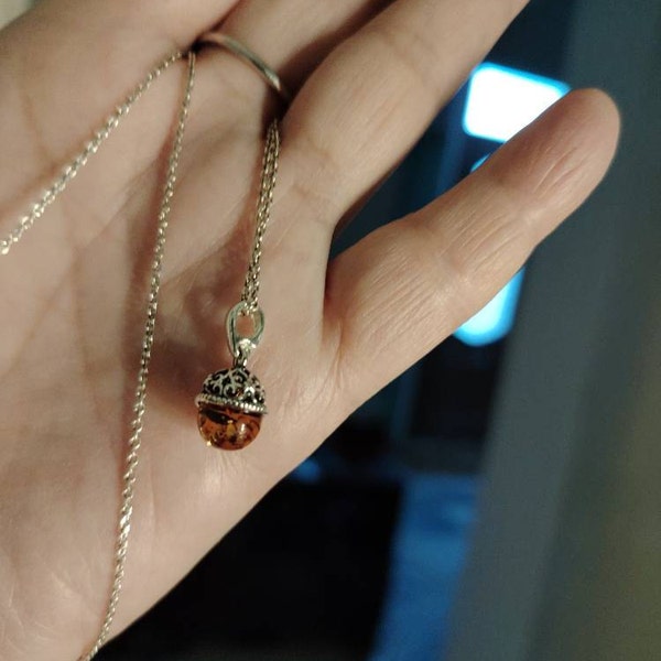 Beautiful Floral Pendant With Amber. Inspired by Plants, Made of 925 ...