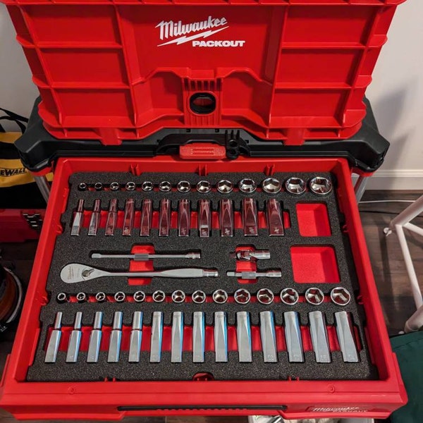 FOAM INSERT to Store Milwaukee Socket Set in a Milwaukee Packout 4 ...