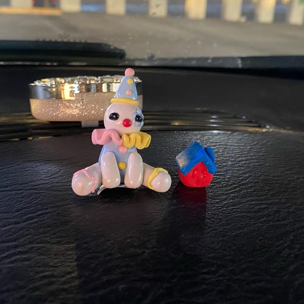 Rainbow Mini Clown Handmade Figurine - Etsy