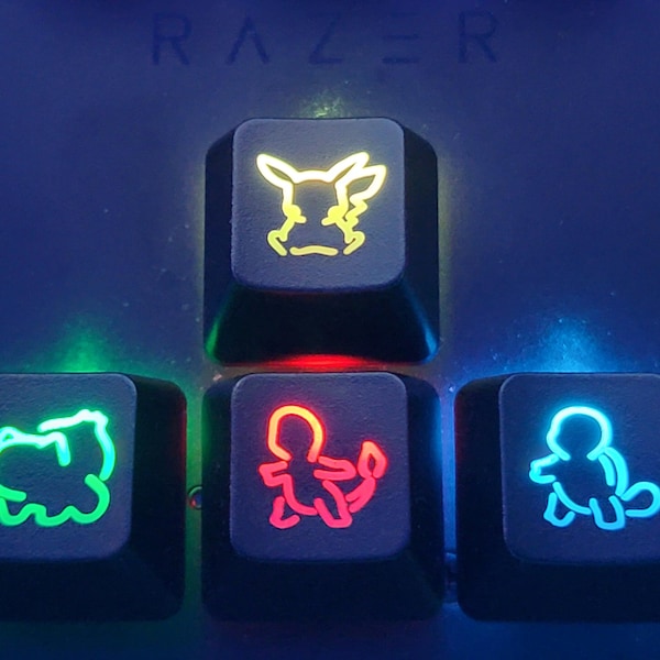 Pokemon Starters Keycap Set, Poke Keycaps, Pokemon Character Keys ...