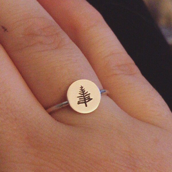 Evergreen Tree Ring, Northwoods Pine Tree Ring, Pine Tree Ring, Tree ...