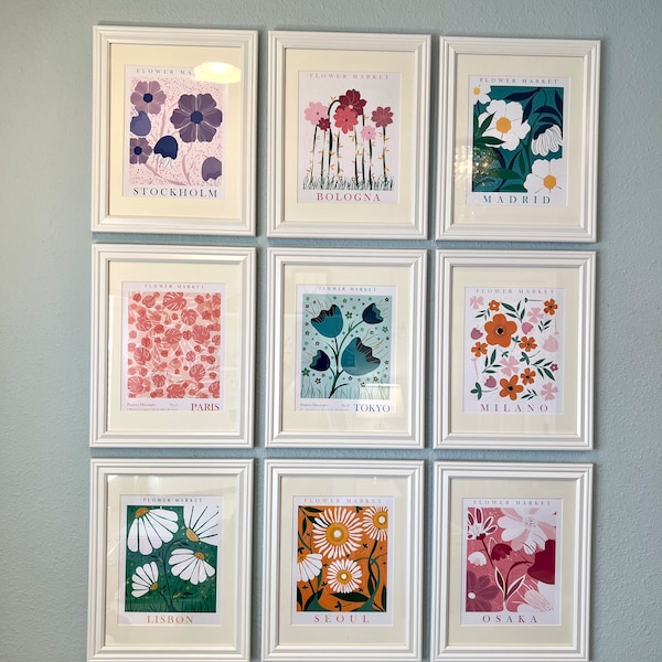 Flower Gallery Wall Set, Flower Market Prints, Trendy Floral Posters ...