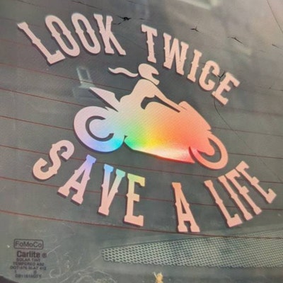 Ride Safe Biker Wave 2 Fingers Down Motorcycle Wave Sticker Vinyl Decal ...