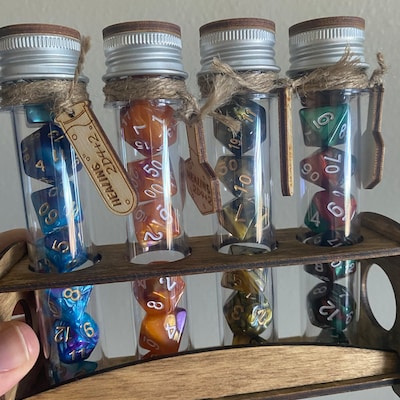 Dnd Dice Display Rack, Dice Potion Flask Display, D&D Polyhedral Dice ...