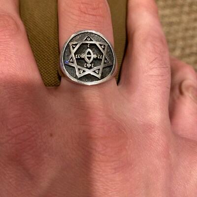 Seal of the Argentum Astrum Thelema Aleister Babalon Handmade 3D Ring ...