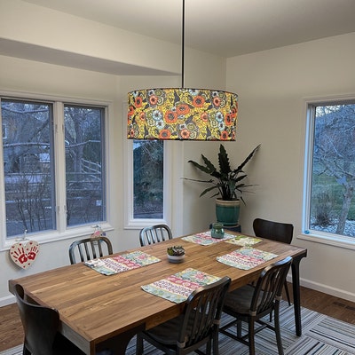 Custom 36 Inch Large Drum Pendant Light Fixture - Etsy