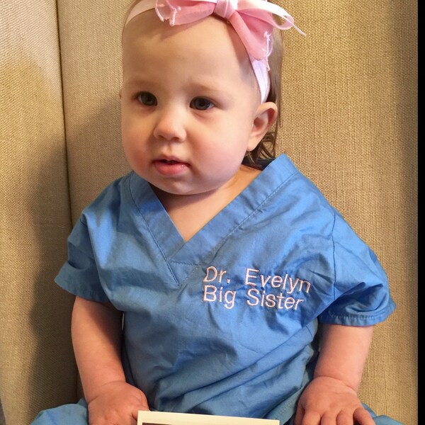 Monogrammed Kids Scrubs, Personalized Doctor Outfit - Etsy