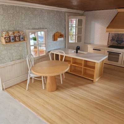 Round Beaded Mirror Natural Wood Macy Mae 1:12 Scale - Etsy