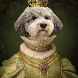 Custom Princess Pet Portrait, Royal Dog Portrait, Gift for Dog Lover ...