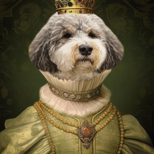 Custom Princess Pet Portrait, Royal Dog Portrait, Gift for Dog Lover ...