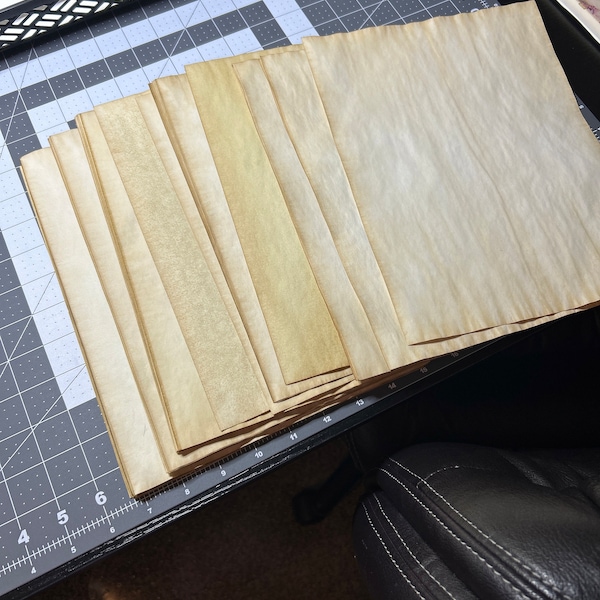 50 Sheets of Tea Dyed Paper: Rustic Scrapbook Paper, Junk Journal Paper ...