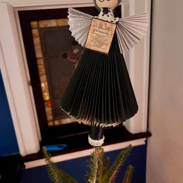 RBG Angel Tree Topper, RBG Doll, Memorial, Supreme Court, Book Angel ...