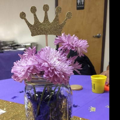 Crown Centerpiece Picks, Glitter Crowns on a Stick, Crown Centerpiece ...