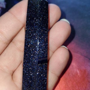 Blue Goldstone Point, Blue Sandstone Tower, Polished Sparkle Goldstone ...