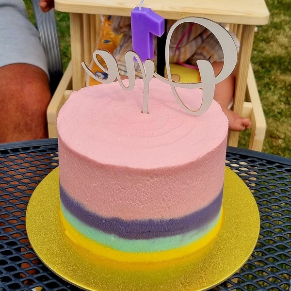 Wooden Acrylic Cake Topper With Name Custom Text Cake Topper ...