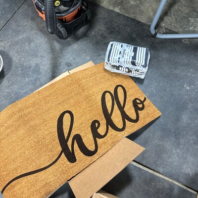 Doormat Hello Cursive Script Door Mat Cute Doormat Welcome Mat Door Mat ...