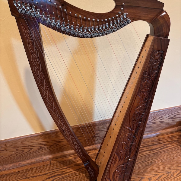 27 String New Piller Style Ivory Colour Harp With Bag and Key - Etsy