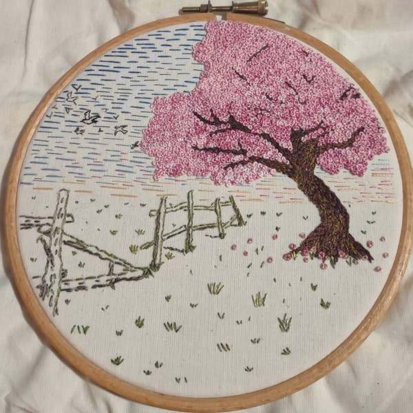 Cherry Blossom Embroidery Pattern PDF Tree Embroidery Pattern Tree ...