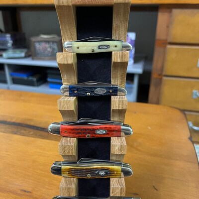 Custom Knife Display Stand Case Made From Solid Oak Wood. Knife Rack - Etsy
