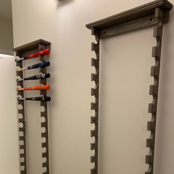 15 Mini Bat Horizontal Display Rack With Baseball Shelf - Etsy
