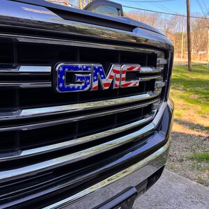 PRECUT GMC Sierra Gel Coated domed Patriotic Flag Emblem - Etsy