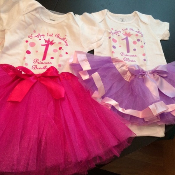 Princess Crown Light Pink Purple Lavender Polka Dots 1st First Girl ...