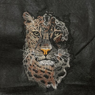 Cheetah on a Black Background Machine Embroidery Design Leopard ...