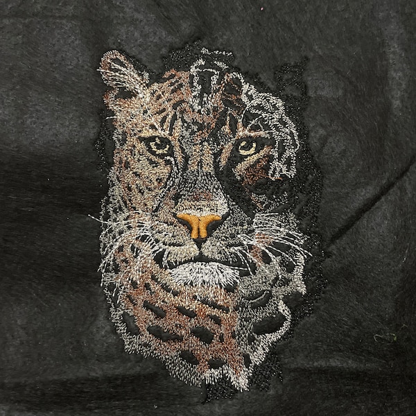 Cheetah on a Black Background Machine Embroidery Design - Leopard ...