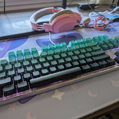 Gradient Green Side-printed Keycap Set, OEM Profile, Shine-through, PBT ...