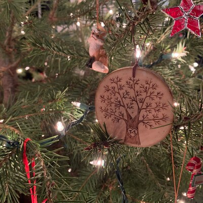 Wood Burned and Hand Painted Yule Log Ornament by Forage - Etsy