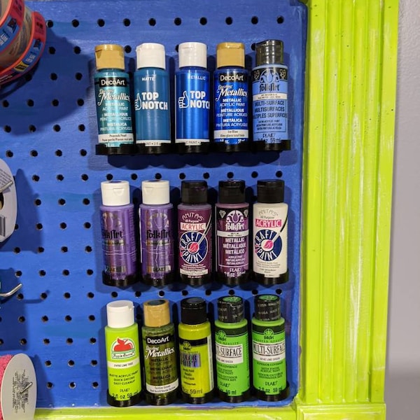 Hobby Storage - 2 Oz Bottle Acrylic Paint Racks Holders for Peg Board ...
