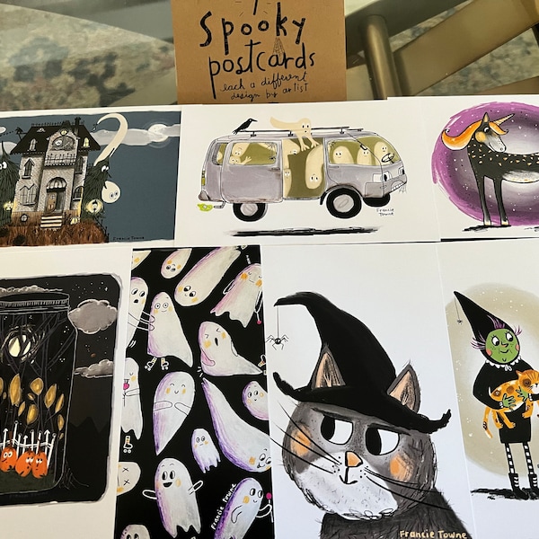 Spooky Halloween Postcards - Etsy