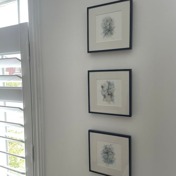 Bedroom Wall Decor Over the Bed Set of 3 Prints, Abstract Watercolor ...