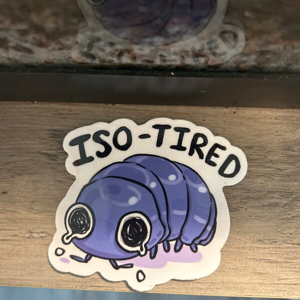 Iso-tired Isopod Bug Nature Glossy Waterproof Sticker Laptop Water ...