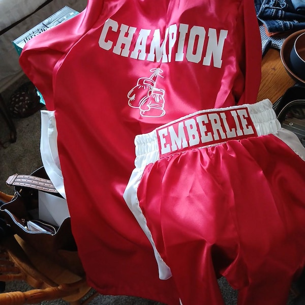 Personalized Satin Boxing Robe and Shorts Set - USA Made - Etsy