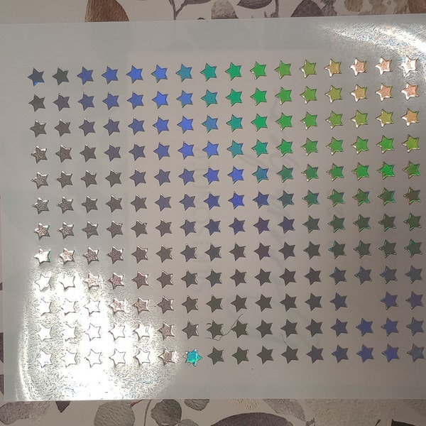 4mm Holographic Star Stickers, Tiny Stars Stickers, Vinyl Holo Stickers ...