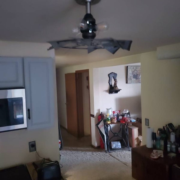 Farmhouse Galvanized Windmill STATIONARY Ceiling Light 16"-semi Flush ...