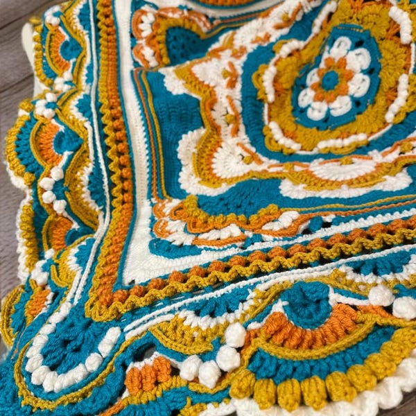 Blooming Joy Crochet Blanket Pattern: Vintage Vibe Photo Tutorial (PDF ...
