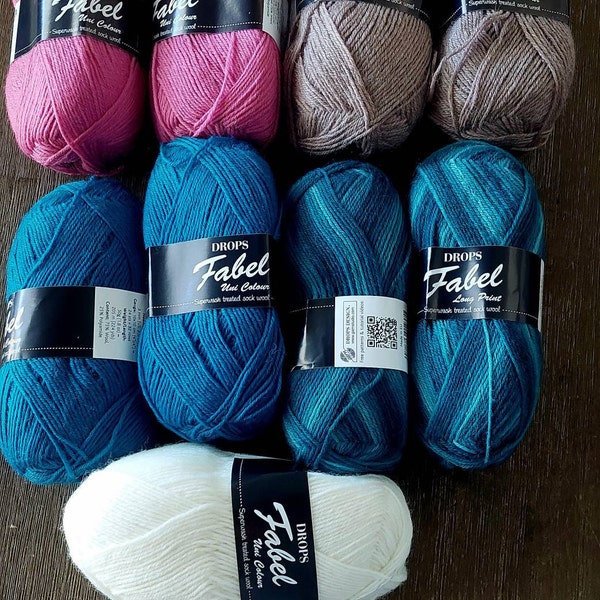 Wool Yarn DROPS Fabel Sock Yarn Gradient Yarn Superwash Yarn Ombre Yarn ...
