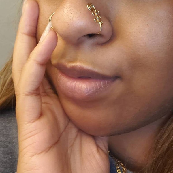 Ancient Symbol Inspired Nose Rings, Gold Nose Cuff, Afrocentric Nose ...