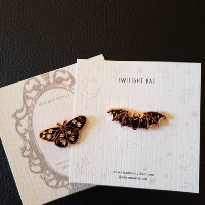 New Beginnings Moth Enamel Pin, Floral Moth Pin, Bug Enamel Pin ...