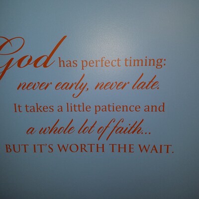 Scripture Wall Art God Has Perfect Timing Never Early Never Late ...