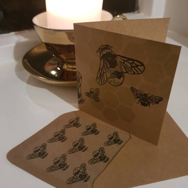 Bee Rubber Stamp - Stamps for Card Making - Honeybee Stamp - Honeycomb ...