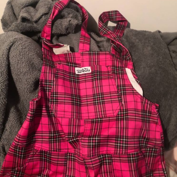 Pink Tartan Cotton Twill Dungarees: Punk Goth Alternative Overalls ...