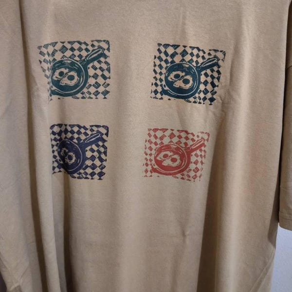 Hand Printed Birds Cotton Tee: Linocut Block Print, Bow Sleeve - Etsy