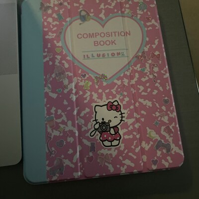 Composition Book Pastel Pink and Blue iPad Case Notebook Cute Kawaii ...